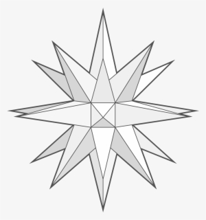 12 Point 3-d Paper Star - Moravian Star Pattern Free - Free Transparent ...
