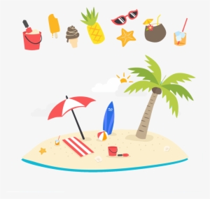 Summer Beach Tree Png Image - Beach Cartoon Png - Free Transparent PNG ...