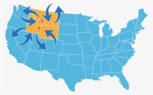 Map With Interwest Locations - Usa Map And Oregon - Free Transparent ...