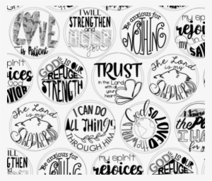 Black And White Bible Verses In Circles Fabric By Fabricdesigns ...