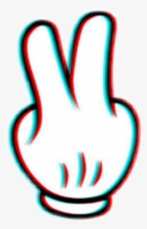 Peace Glitch Effect Mickey Hand Cute Kawaii Aesthetic - Peace Im Out ...