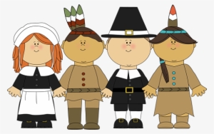 Cute Pilgrim Clip Art - Cartoon Pilgrims And Indians - Free Transparent ...