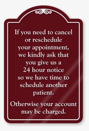 Cancel Or Reschedule Appointment Showcase Sign - Please Use Hand ...