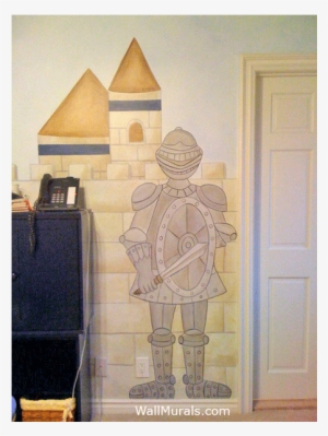Knight Guarding Castle Wall Mural - Mural - Free Transparent PNG ...