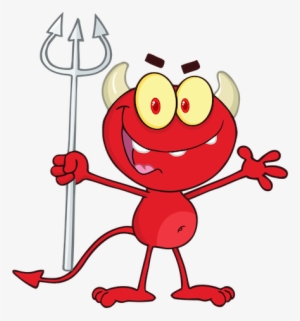 Halloween Cartoon Characters - Black And White Cute Devil Vector - Free ...