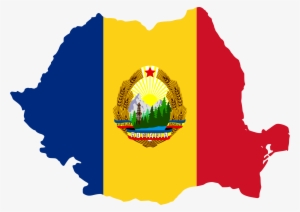 Flag-map Of Communist Romania - Romania Map Flag - Free Transparent PNG ...