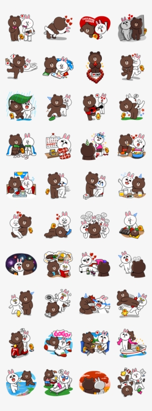 Brown & Cony Sweet Love - Sticker Cony - Free Transparent PNG Download ...