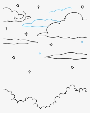 How To Draw Night Sky - Drawing Image Of Sky - Free Transparent PNG ...