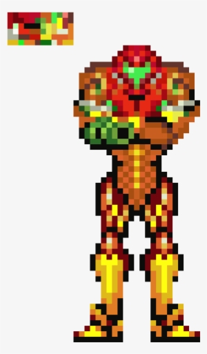Samus - Super Metroid Pixel Art - Free Transparent PNG Download - PNGkey