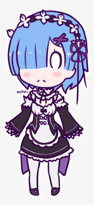 Chibi Rem By Nyphi-dae3j6n - Chibi - Free Transparent PNG Download - PNGkey
