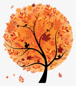 Autumn Tree Design Wall Sticker 604 - Abstract Falling Leaves - Free ...