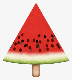 Watermelon Vector Png Download - Watermelon Triangle With Stick - Free ...