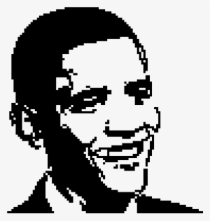 Barack Obama - Pixel Portrait Black And White - Free Transparent PNG ...