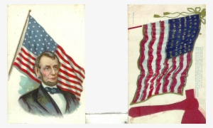 2 Patriotic Abraham Lincoln American Flag 1900 1905 - Massachusetts ...