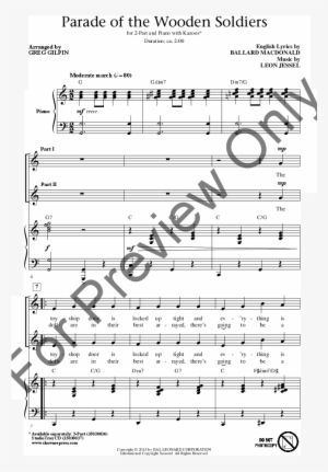 Parade Of The Wooden Soldiers Two Part By Gilpin With - Qty 10: Parade ...