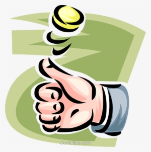 Vector Illustration Of Decision Making Hand Flipping - Coin Flip Png ...