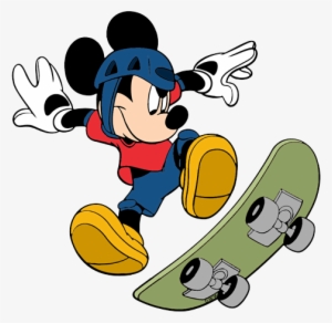 Clip Art Disney Galore Skateboarding Mischievous - Mickey Mouse ...