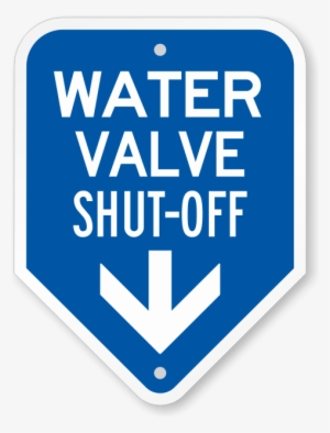 Water Valve Shut-off With Down Arrow Sign - Water - Free Transparent ...