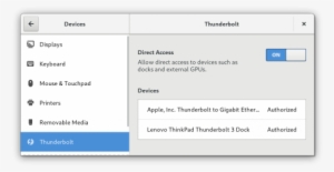 The New Thunderbolt Control Center Panel - Gnome Thunderbolt - Free ...