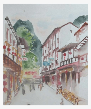 Yangshuo - Technique - Watercolor - Painting - Free Transparent PNG ...