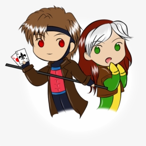 Rogue And Gambit By *aizu-chan On Deviantart - Gambit And Rogue Chibi ...