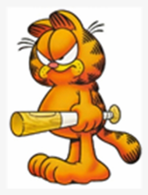 Homework Clipart Garfield - Cat Holding A Bat - Free Transparent PNG ...