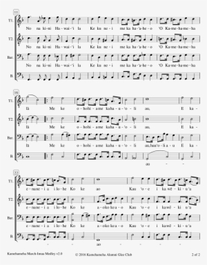 Kamehameha March-imua Kamehameha Medley Sheet Music - Music - Free ...