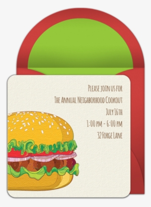 Burger Cookout Online Invitation - Cook Out - Free Transparent PNG ...