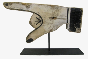 Antique Folk Art Painted Wooden Pointing Hand Sign - Folk Art - Free ...