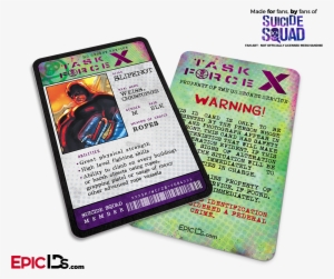 Task Force X 'suicide Squad' Classic Comic Id Card - Free Transparent ...