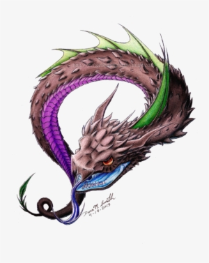 Clip Black And White Library Horned Drake Snake By - Devil Snake Png ...