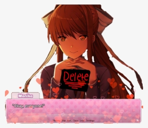 Monika In Her Pajamas Ddlc Png Monica Ddlc - Monika Doki Doki Leaning ...