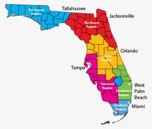 Apd Regional Map - Six Regions Of Florida - Free Transparent PNG ...