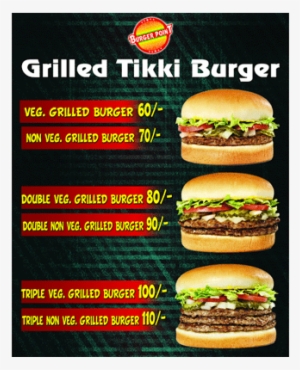 Grilled Tikki Burger - Fast Food - Free Transparent PNG Download - PNGkey