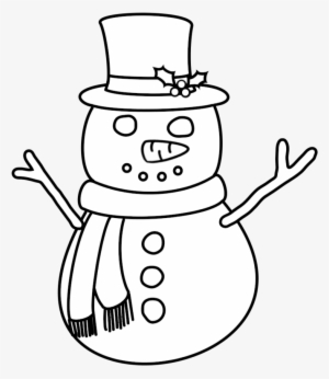 Snow Man Line Drawing At Getdrawings - Line Art - Free Transparent PNG ...