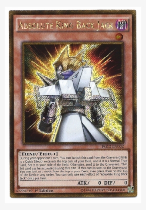 Absolute King Black Jack Yugioh Card Pgl2-en002 1st - Free Transparent ...