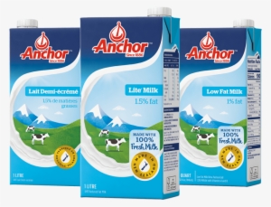 Anchor Uht Milk Lite - Anchor Milk - Free Transparent PNG Download - PNGkey