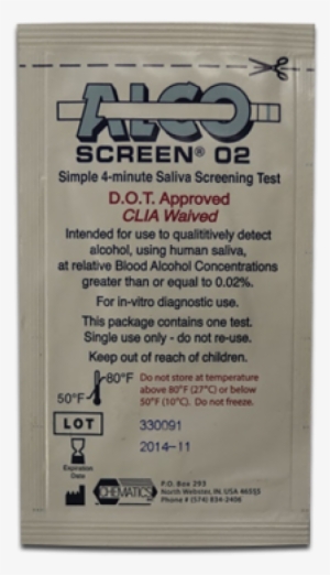 Alco Screen 02 Saliva Alcohol Screening Test Multi - Chematics 9102 ...
