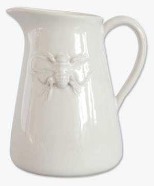 White Ceramic Bee Pitcher, Small - Ceramic - Free Transparent PNG ...
