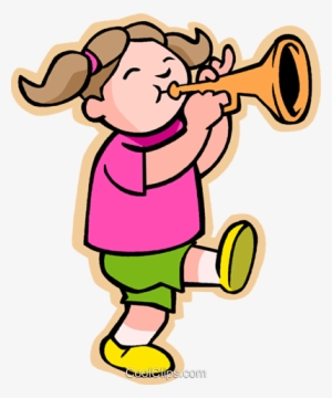 Little Girl With Trumpet Royalty Free Vector Clip Art - Free ...