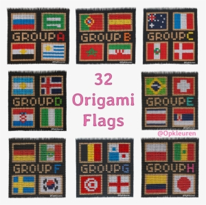 32 Origami Country Flags Fifa World Cup Edition - Cross-stitch - Free ...
