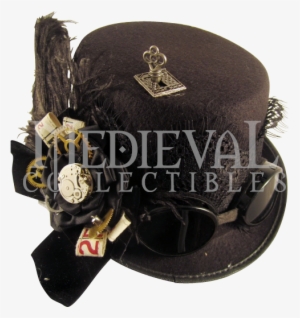 Black Geared Steampunk Riding Hat With Goggles - Hat - Free Transparent ...