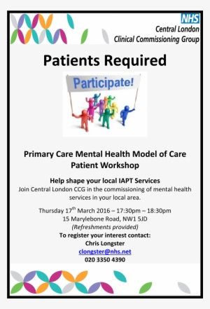 Cl Ccg Iapt Patient Workshop Flyer - Community Participation And ...