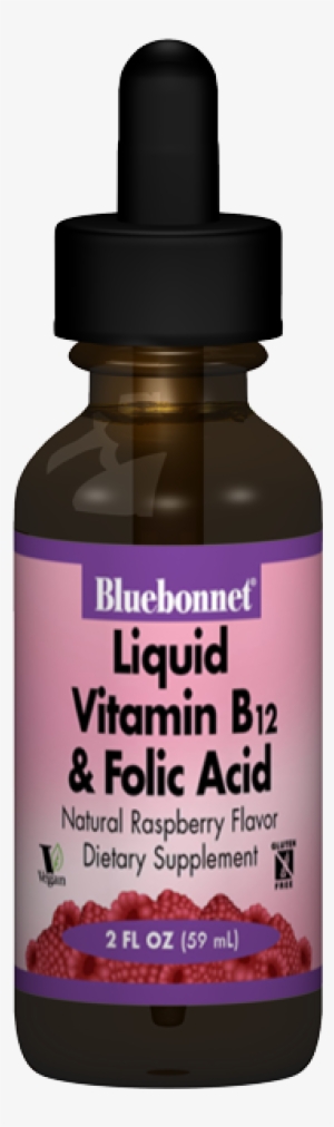Bluebonnet Liquid Vitamin B 12 & Folic Acid Raspberry - Bluebonnet ...