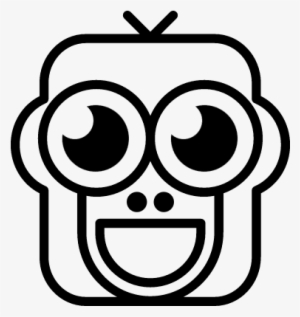 Monkey, Smile, Happy, Face, Icon, Ape, Gorilla - Monkey Ico - Free ...
