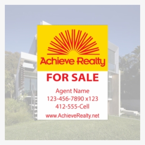 12" X 18" For Sale Window Sign - Achieve Realty - Free Transparent PNG ...
