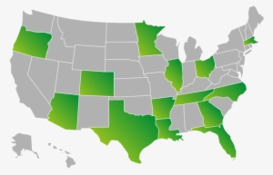 Updated Usa Map Green - Free Transparent PNG Download - PNGkey
