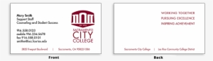 Scc Business Card Sample - Sacramento City College - Free Transparent ...