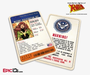 Mutant Registration Act 'x-men' Identification Card - Mutant ...