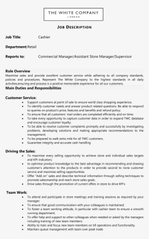Cashier Retail Job Description Main Image - Retail - Free Transparent ...